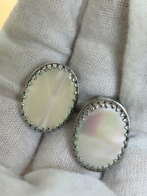 Whiting & Davis Earrings Vintage Mother of Pearl MOP Clip On Signed | eBay