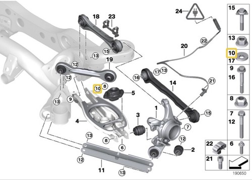 Genuine BMW RR OEM Rear axle support Eccentric flat washer x 2 ...