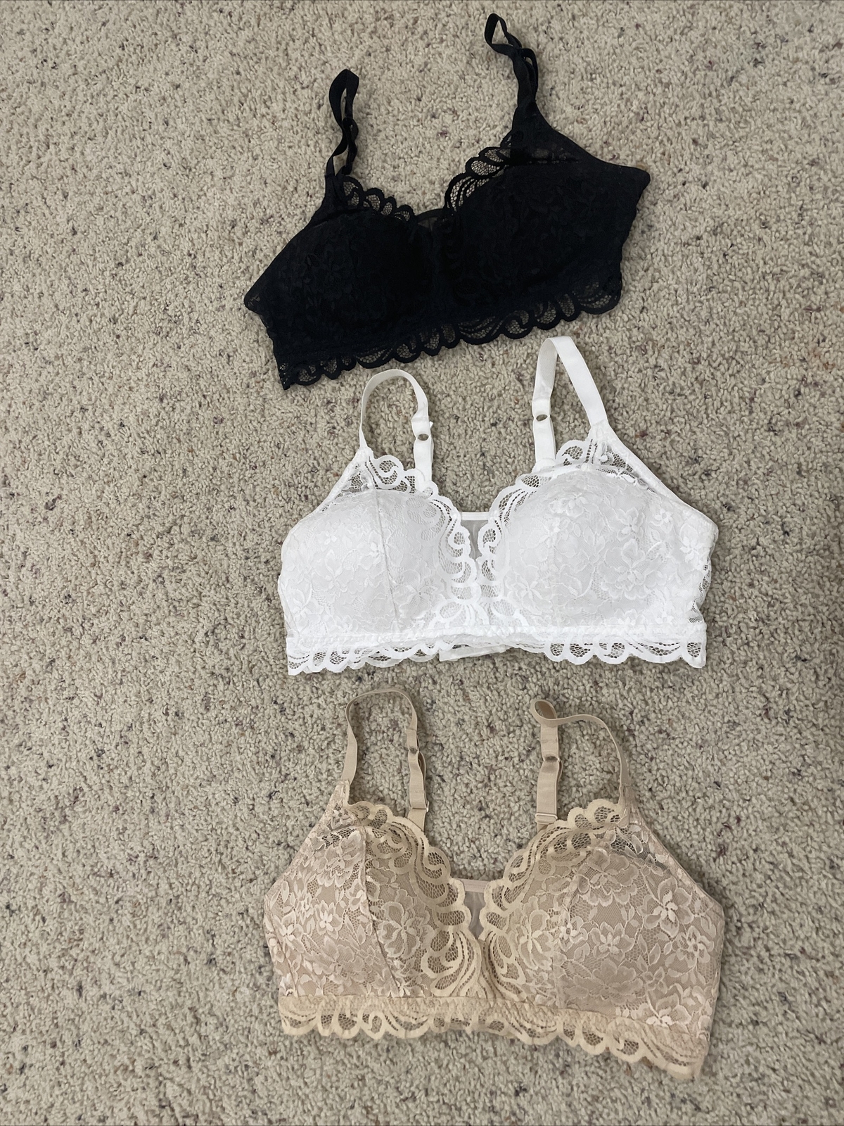 Lot Of 3 Lace Desire Wireless Bras By: Bali Size Medium (36D, 36DD, 38B ...