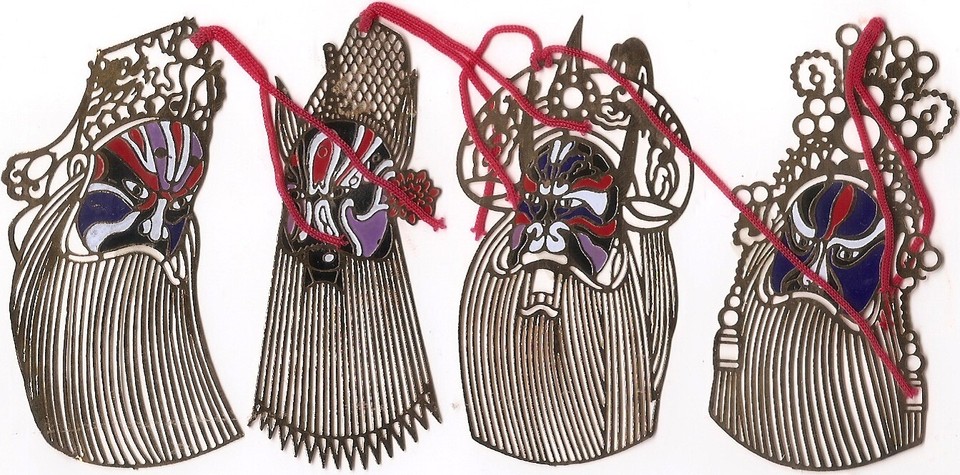 CHINESE Bookmarks Foil metal cutouts Opera Masks | eBay