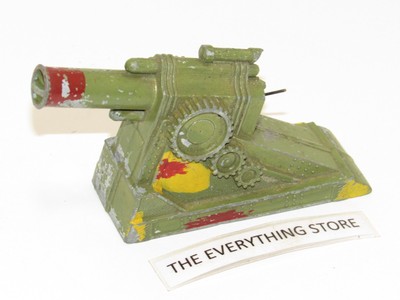 VINTAGE METAL TOY CANNON MADE IN USA PULL BACK SPRING LOADED LAUNCHER ...