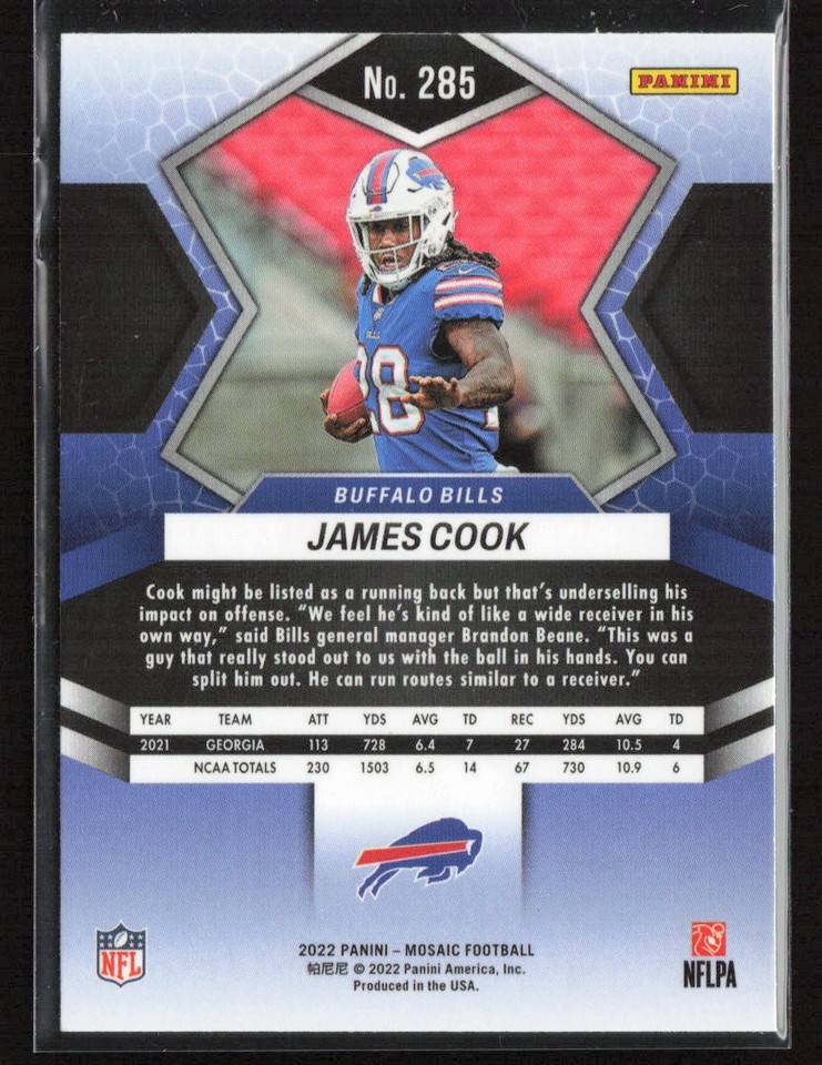 James Cook 2022 Panini Mosaic #285 Buffalo Bills | eBay