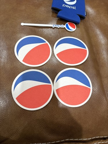 Fun Lot Vintage Pepsi Items Coasters KOOZIE (s) Kleenex Holder & Stir ...