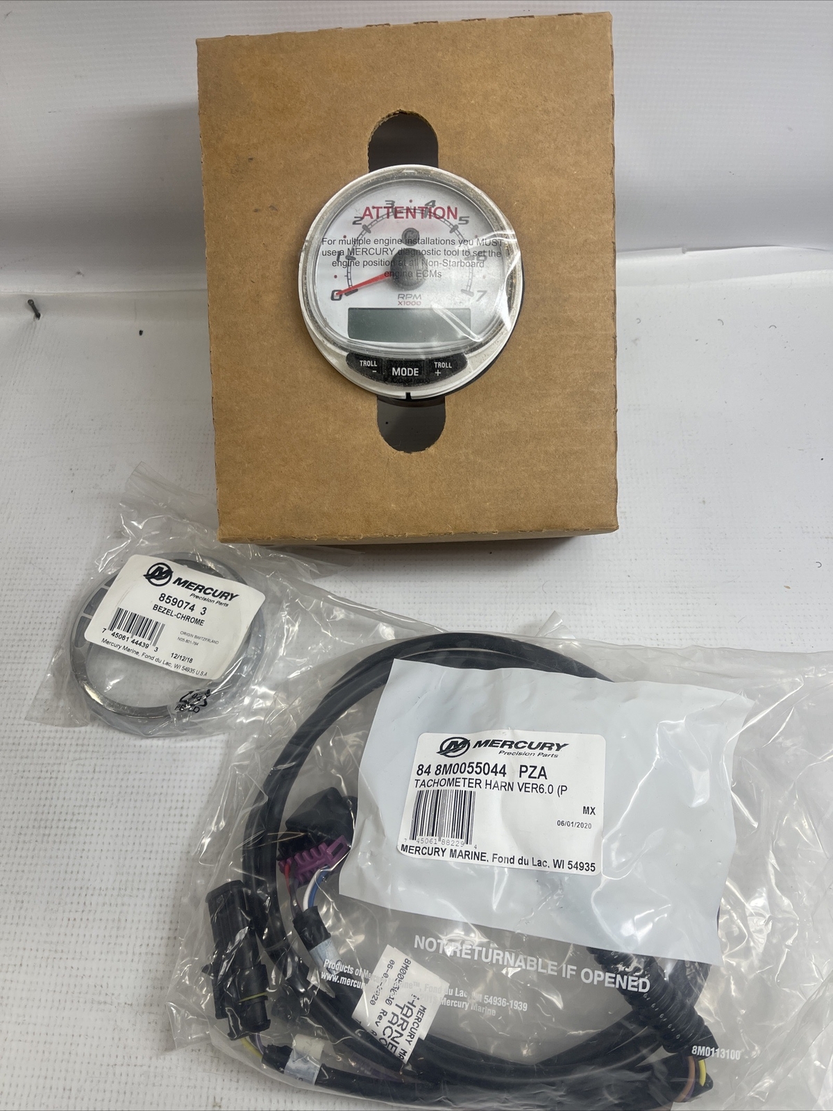 Mercury SMARTCRAFT Sc1000 Tachometer Kit 7k White for sale online | eBay