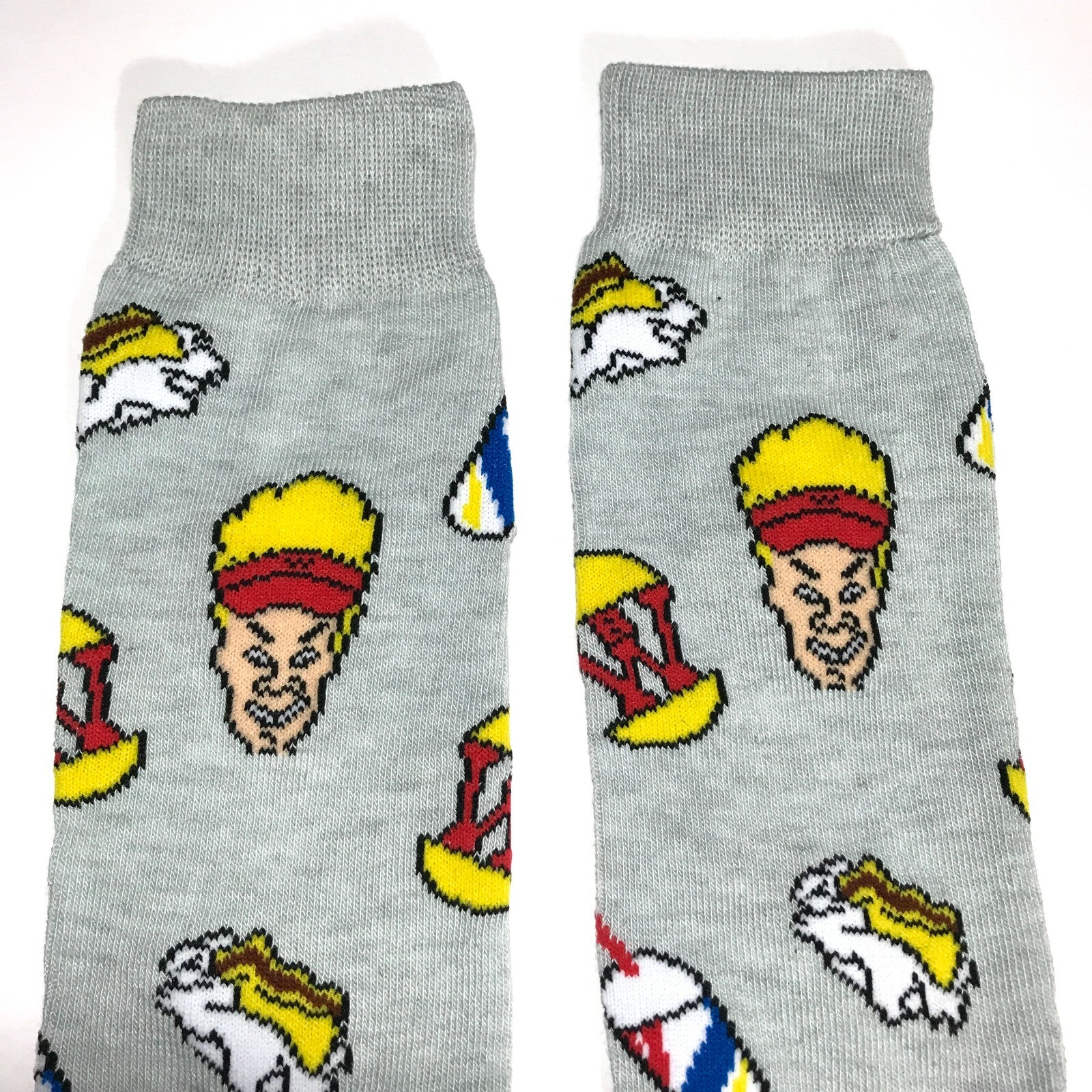 BEAVIS BURGER WORLD SOCKS light gray mtv retro 90s butthead fast food ...