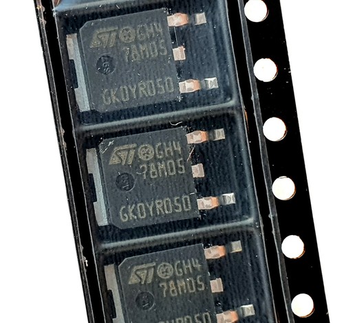 [2pcs] ST 78M05 Positive Voltage Regulator, 5V, 500mA, DPAK−3, 369C ...