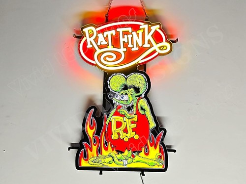 Rat Fink RF Hot Rod Garage 32" Vivid LED Neon Sign Light Lamp With ...