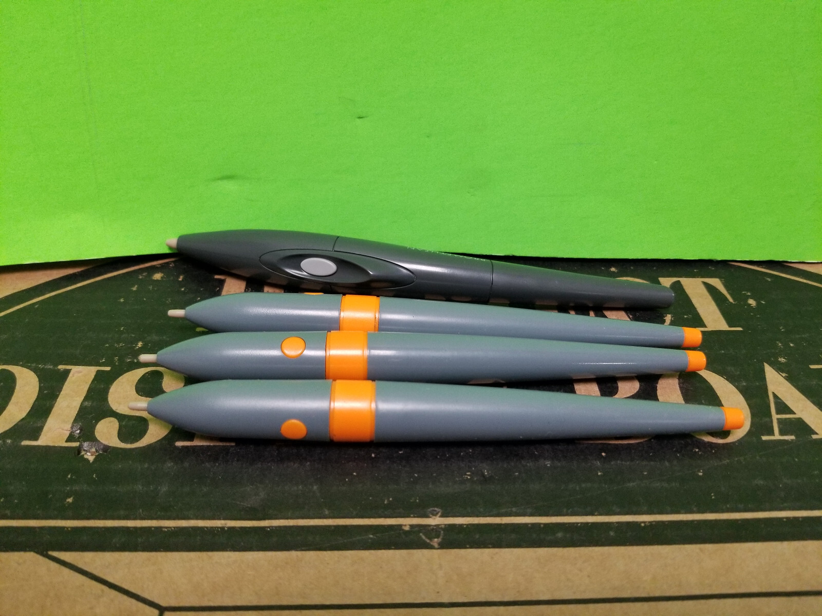 LOT OF 4 PROMETHEAN Active Stylus Learning Teacher PEN Gray/ ORANGE # ...