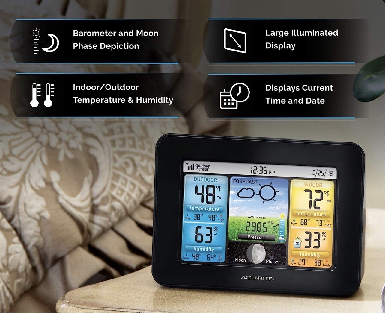 AcuRite 02077 Color Weather Station Forecaster with Temperature ...