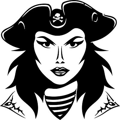 Pirate Girl Sticker 200 mm x 200 mm Quality Stickers suitable for ...