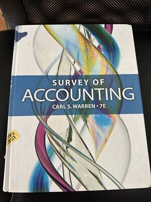 Survey of Accounting by Carl S. Warren (2014, Hardcover) 9781285183480 ...