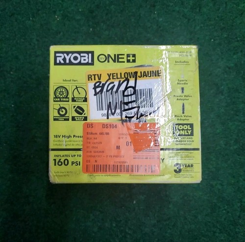 RYOBI ONE+ 18V Cordless High Pressure Digital Inflator Air Compressor ...