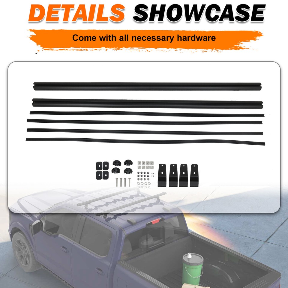 50" Adjustable Pickup Truck Topper Ladder Roof Rack Camper Shell for ...