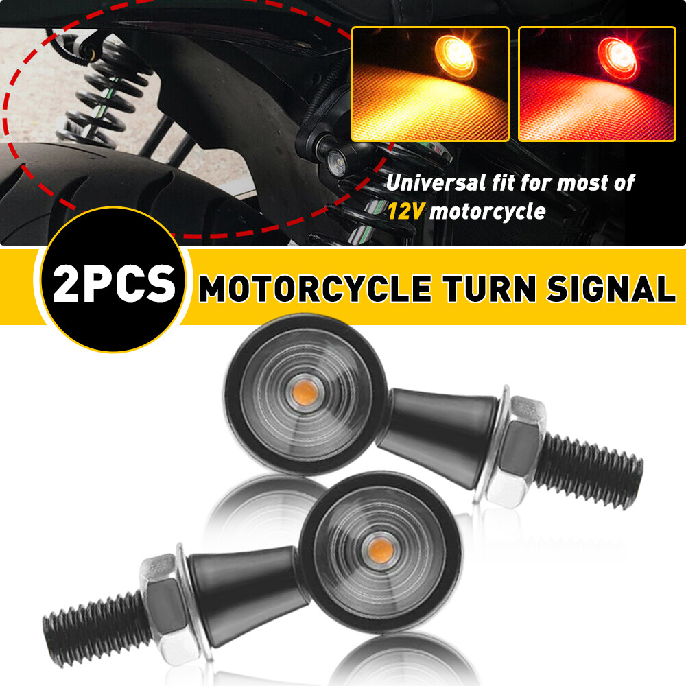 Amber Red Mini LED Motorcycle Turn Signal Amber Red Light For Cafe ...