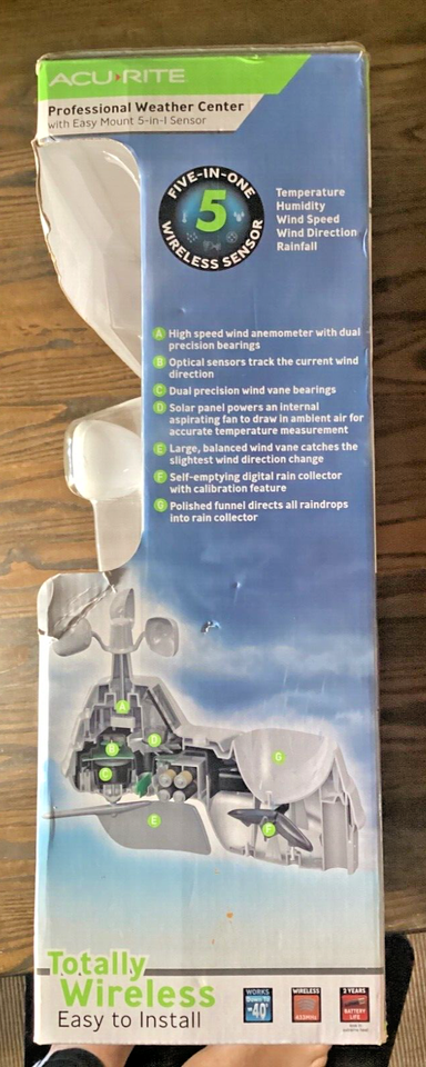 ACU RITE 5 in 1 Professional WEATHER CENTER New Condition Opened Box ...