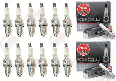 NGK "V-POWER" Spark Plugs (Set of 12) 1998-2002 for Mercedes-Benz ML320 ...