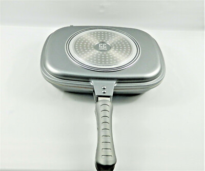 COOK'S COMPANION Cast Aluminum Ceramic Nonstick Uni-Versa Flip Pan Grey ...