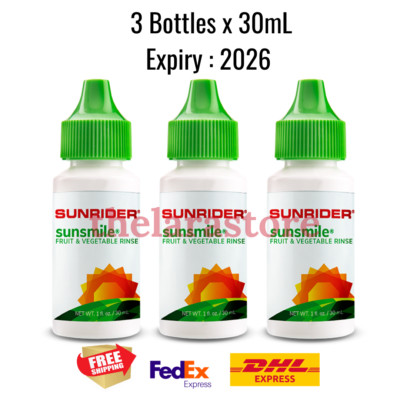 3 Bottles Sunrider SunSmile 1 oz. / 30ml Fruit and Vegetables Rinse EXP ...