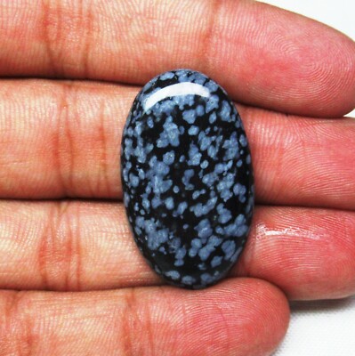 Snowflake Jasper Flat Back Cabochon Oval 27 ct Natural Loose Gemstone G ...