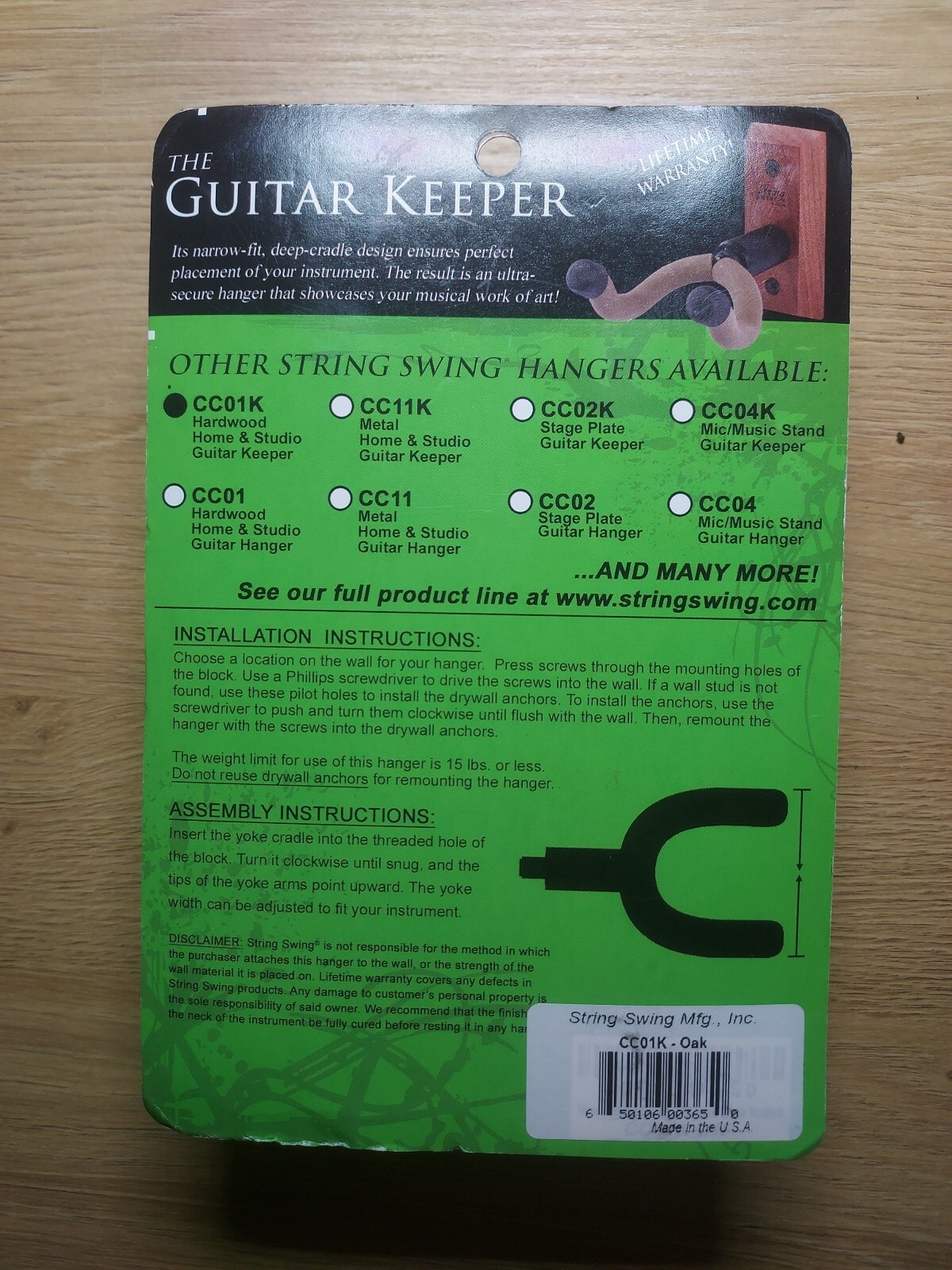 String Swing CC01K-BW Hardwood Home and Studio Guitar Keeper for sale ...