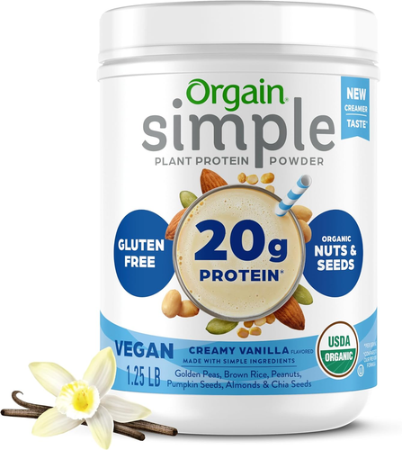 Orgain Organic Simple Vegan Protein Powder, Vanilla - 20G Plant Based ...