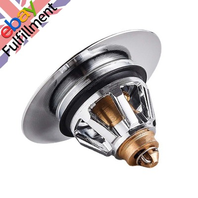 Stainless Easy Pop Up Basin Waste Bathroom Push Button Click Clack Plug ...