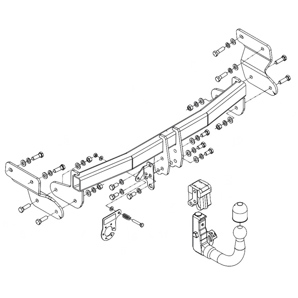 AHK für Kia Optima Limousine 16-19 vertikal abnehmbar + 7-polig E-Satz ...