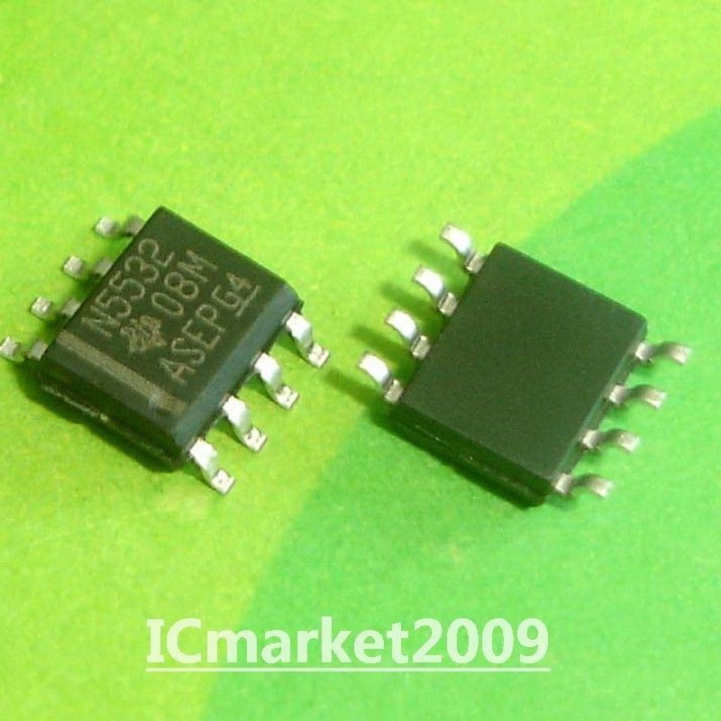 100 PCS NE5532DR SOP8 NE5532D NE5532 N5532 Dual Low-Noise Operational ...