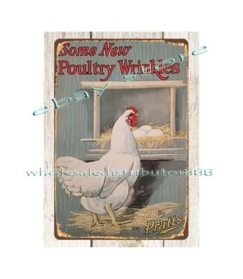 1911 PRATTS POULTRY WRINKLES CHICKEN FEED metal tin sign wall decor | eBay