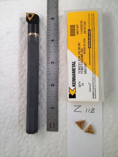 NEW 1/2" CARBIDE BORING BAR C08-STUCR-2 W/ 10 KENNAMETAL TCMT 21.51 ...
