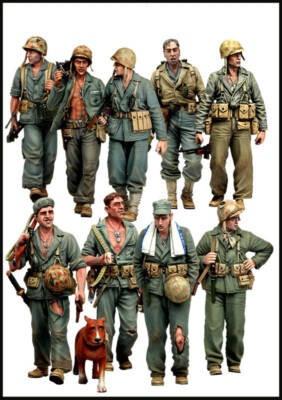 1/35 Scale Resin Figures Model Kit WW2 Army Soldiers Team Unpainted ...