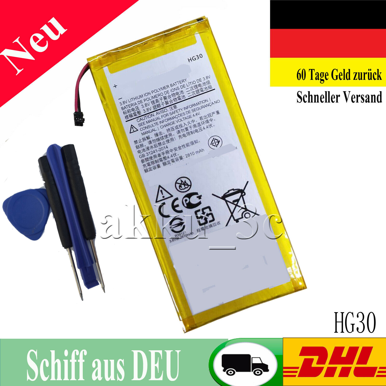 Akku für Motorola Moto G5S G5S Plus HG30 XT1680 Accu Batterie Battery ...