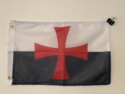 Templar Knights Battle Flag Polyester 12 X 18 Inches 3 grommets A5 | eBay