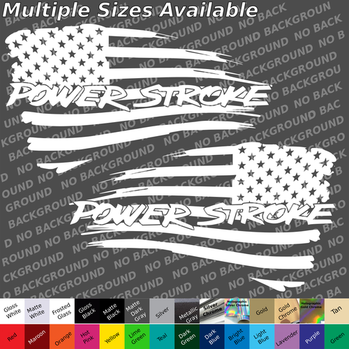 Pair of powerstroke american flag deals stickers ford diesel america ...