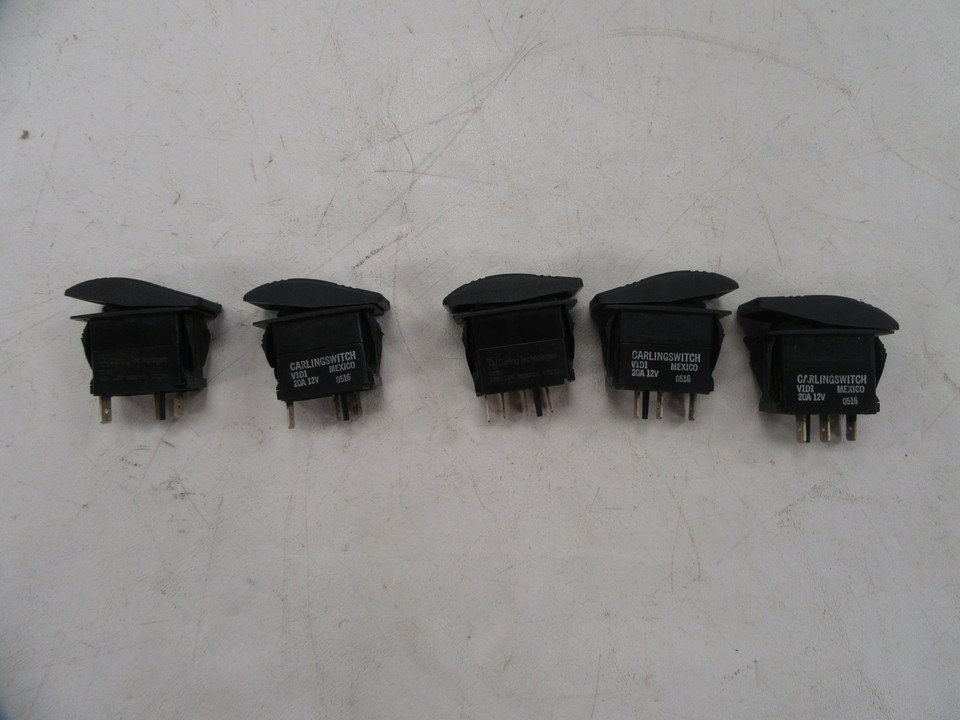 CARLING ILLUMINATED ROCKER SWITCH (SET OF 5) V1D1 / V6D1 BLACK MARINE ...