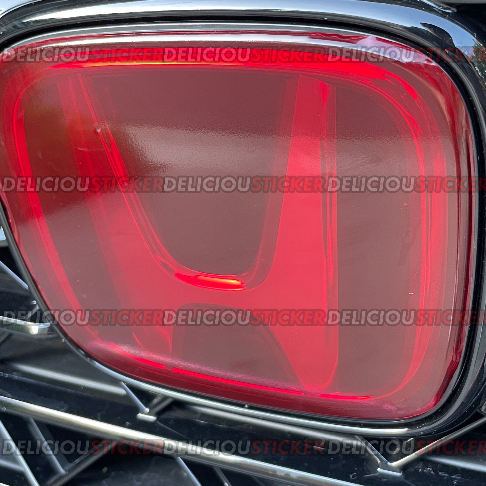 For Honda Ridgeline 2019-2026 Front Red Tint Vinyl on Emblem PreCut ...