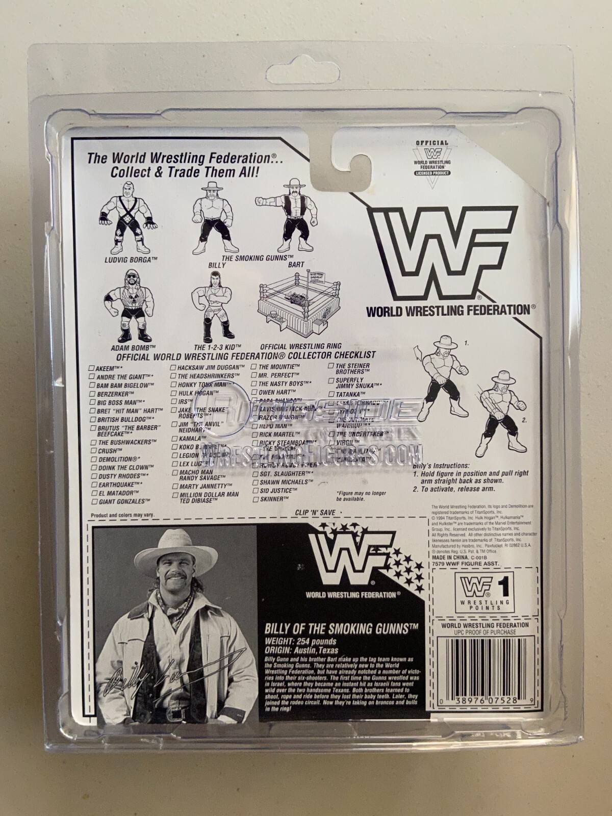 WWF Hasbro Green Card Billy Gunn Smoking Gunns Wrestling Figure WWE ...