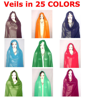 25 Color Belly Dance Veil Skirt Scarf Gypsy Tribal Hijab Chiffon ...