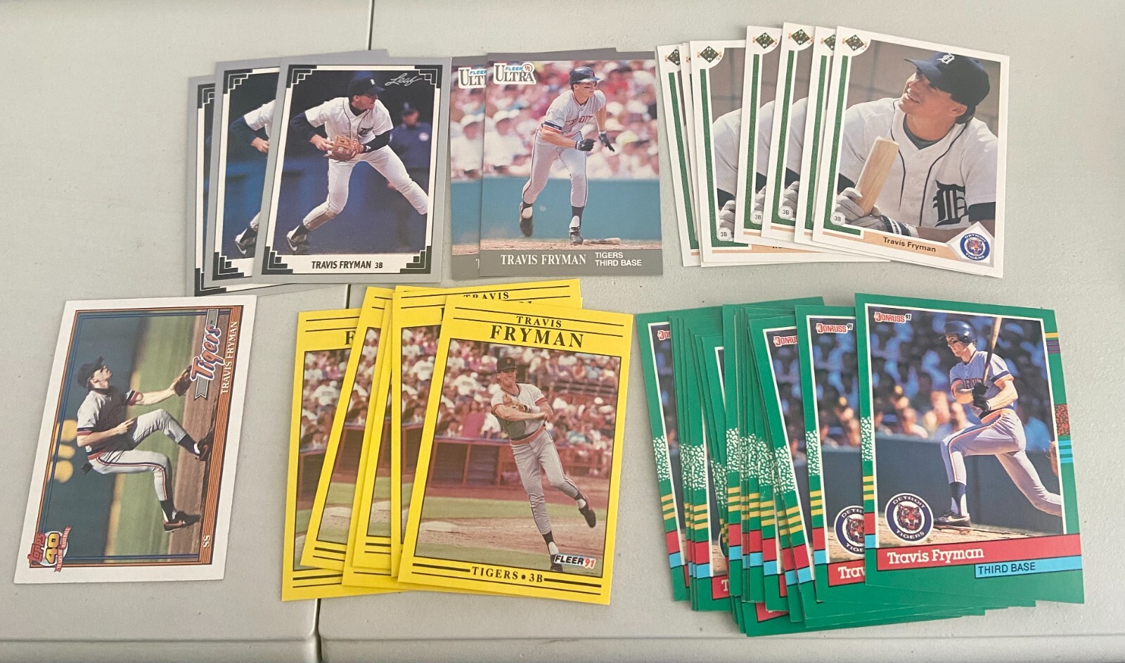 (38) Travis Fryman 1991 Topps Ultra Upper Deck Score Leaf Donruss ...