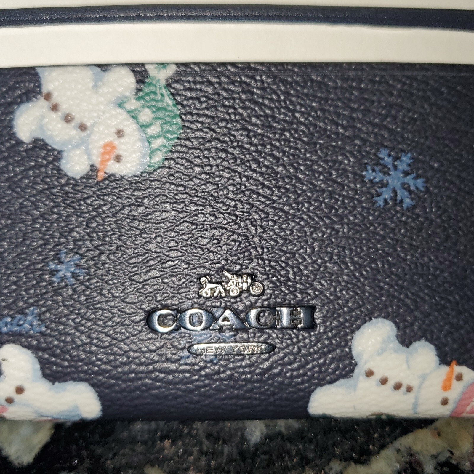 Coach+SNOWMAN+PRINT+Mini+Skinny+ID+WALLET+Canvas%2FLeather+Multi+w ...
