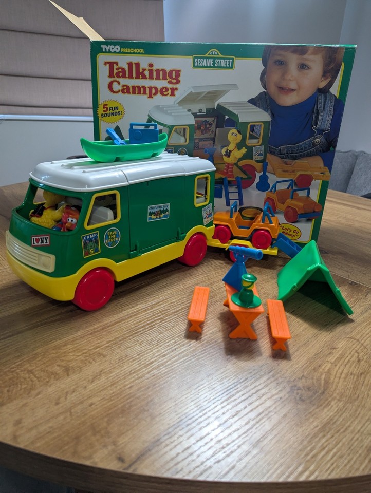 Vtg Tyco Sesame Street Camper Play Set w/ Accessories & Figures 1990s ...