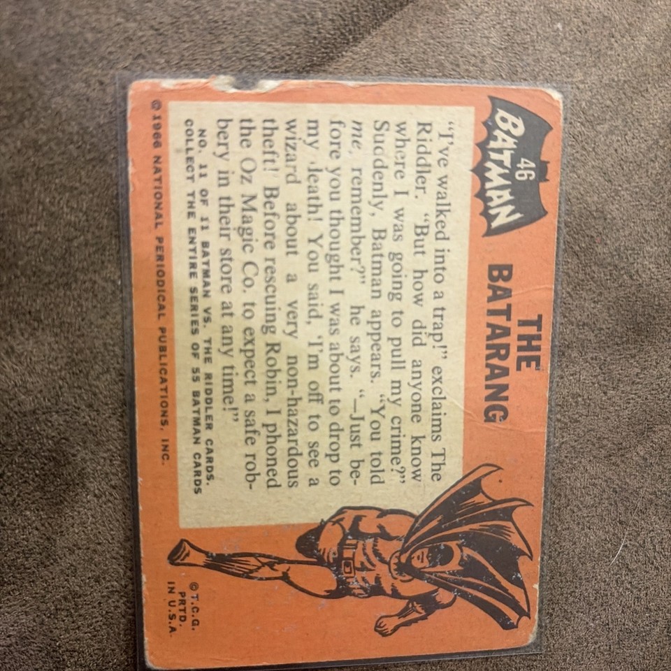 1966 A&BC Batman Black Bat Riddler Batman The Bat-A-Rang #46 0a6 | eBay