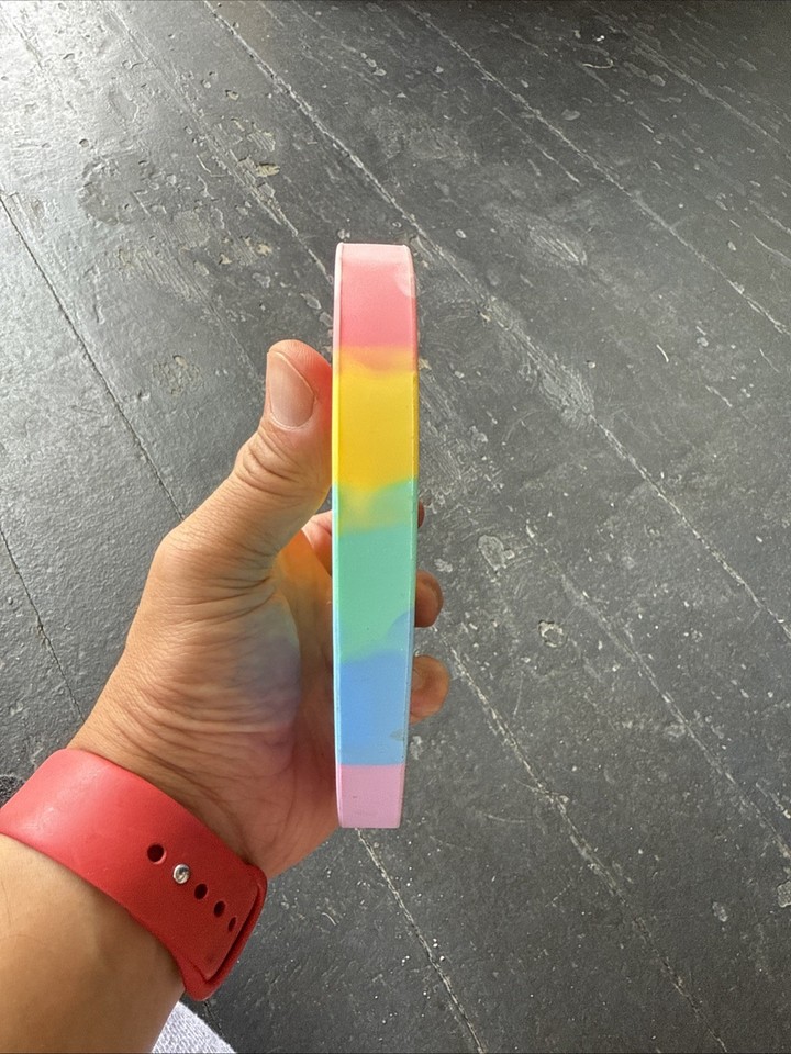 RAINBOW 🌈 Heart & AQUA Square Popit Fidget Toy Bubble Sensory Stress ...