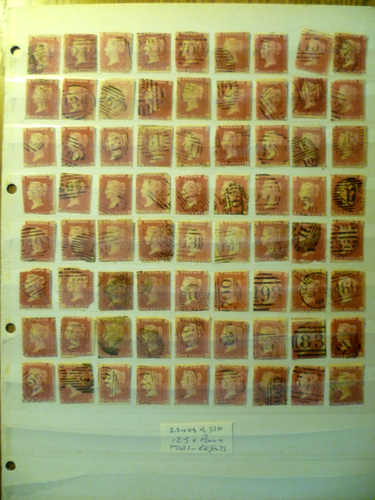 TO CLEAR - A DOUBLE SIDED STOCKCARD WITH 125 X DAMAGED/REJECTED PENNY ...