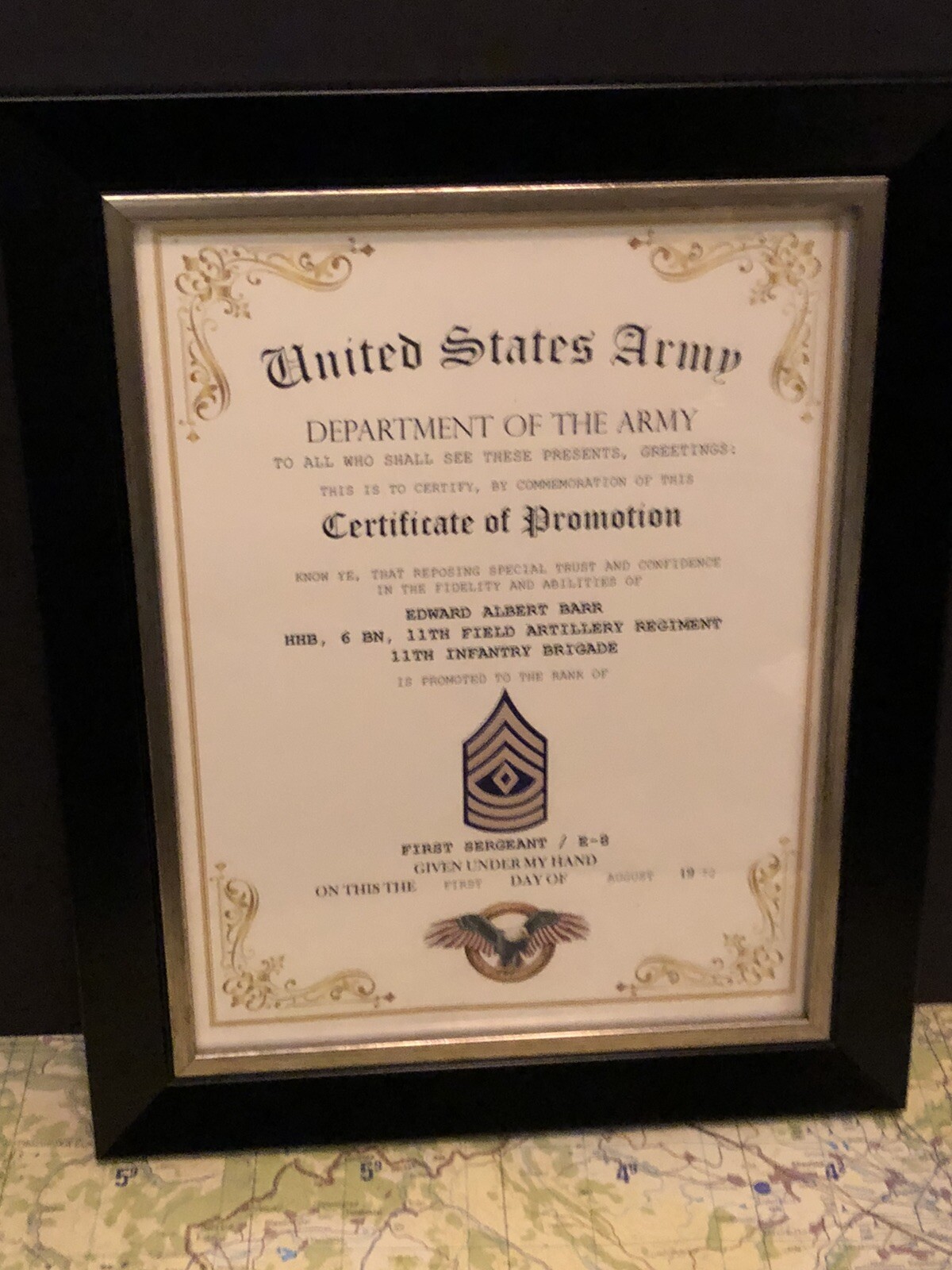 FIRST SERGEANT / 1SG (E-8) U.S. Army ~ Commemorative Promotion ...