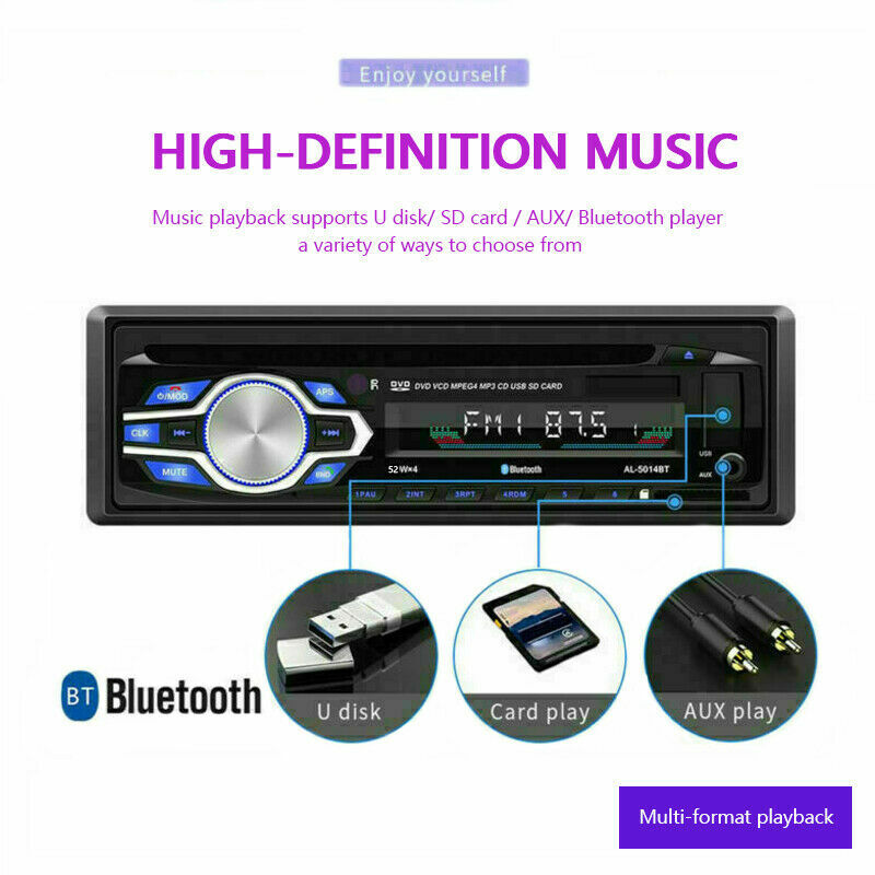 1DIN Car Radio Stereo DVD CD Player Display AUX-IN MP3 USB SD FM In ...