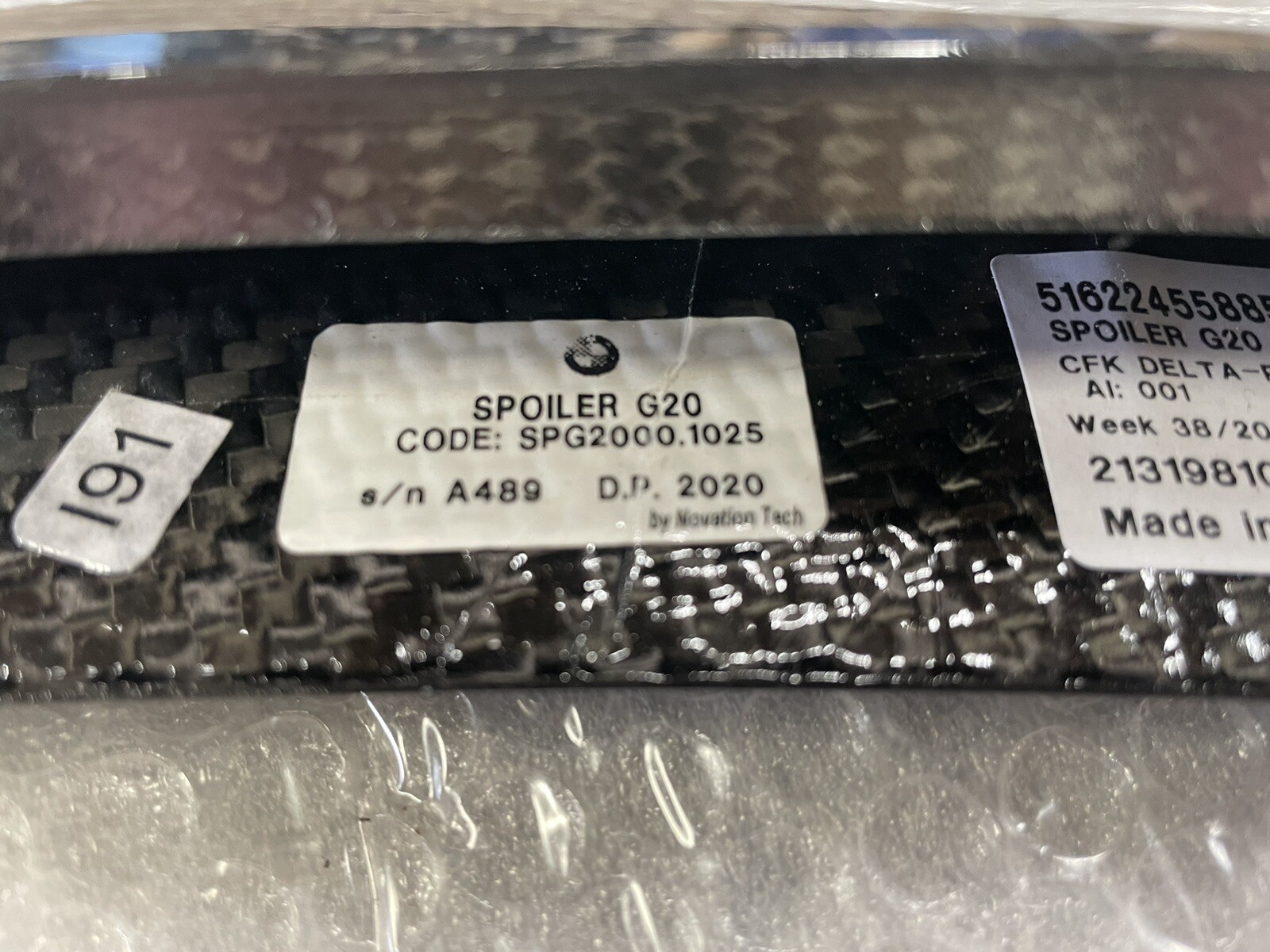 GENUINE BMW G20 3 SERIES M PERFORMANCE CARBON REAR SPOILER 51192458369 ...