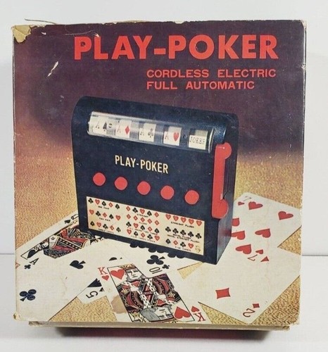 Vintage 1971 Play Poker Cordless Electric Poker Machine Toy In Box Waco ...