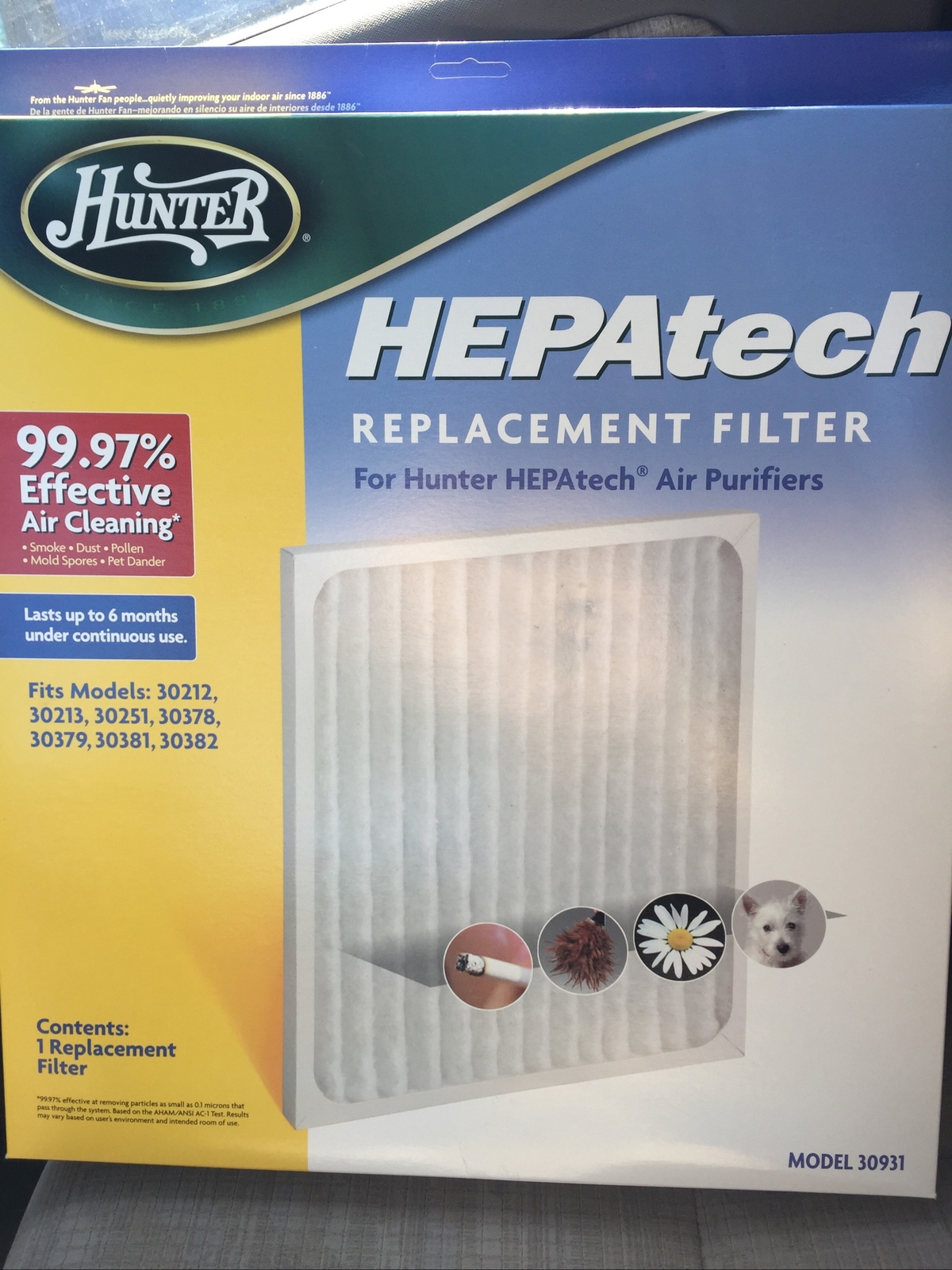 Hunter HEPAtech Replacment Filters OEM Model 30931 | eBay