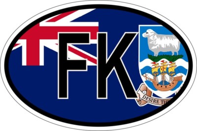 Oval Sticker Flag Country Code FK Falkland Islands | eBay